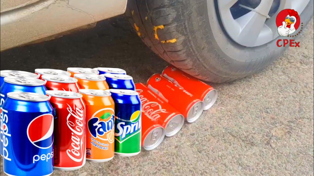 Experiment Car vs FANTA and Coca-Cola drinks | Crushing crunchy & soft ...