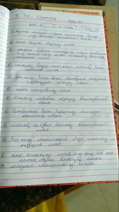 2nd puc economics 6 marks important questions - YouTube
