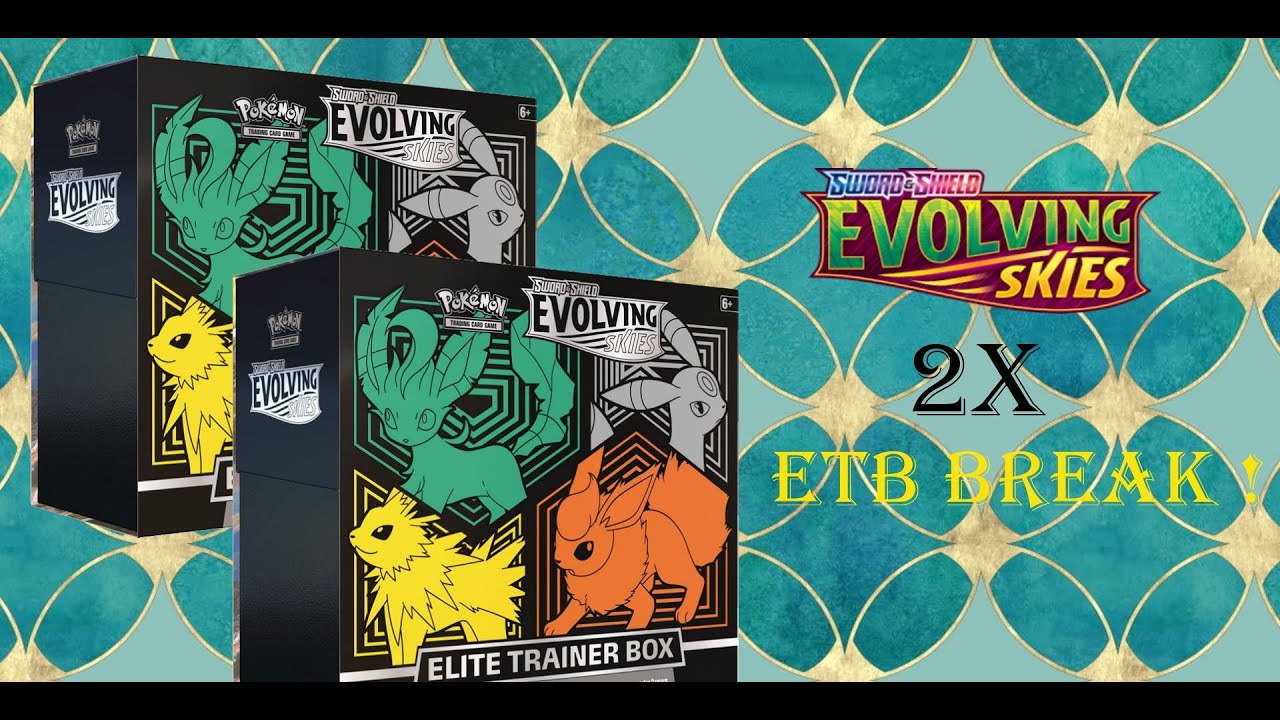 Pokemon Evolving Skies 2x ETB Box Break! - YouTube