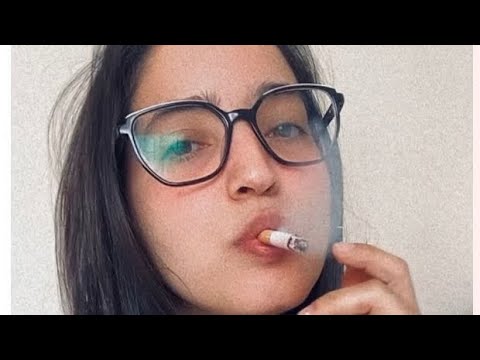Girl lips sigrets smokers l gori smoking bedroom video ll 