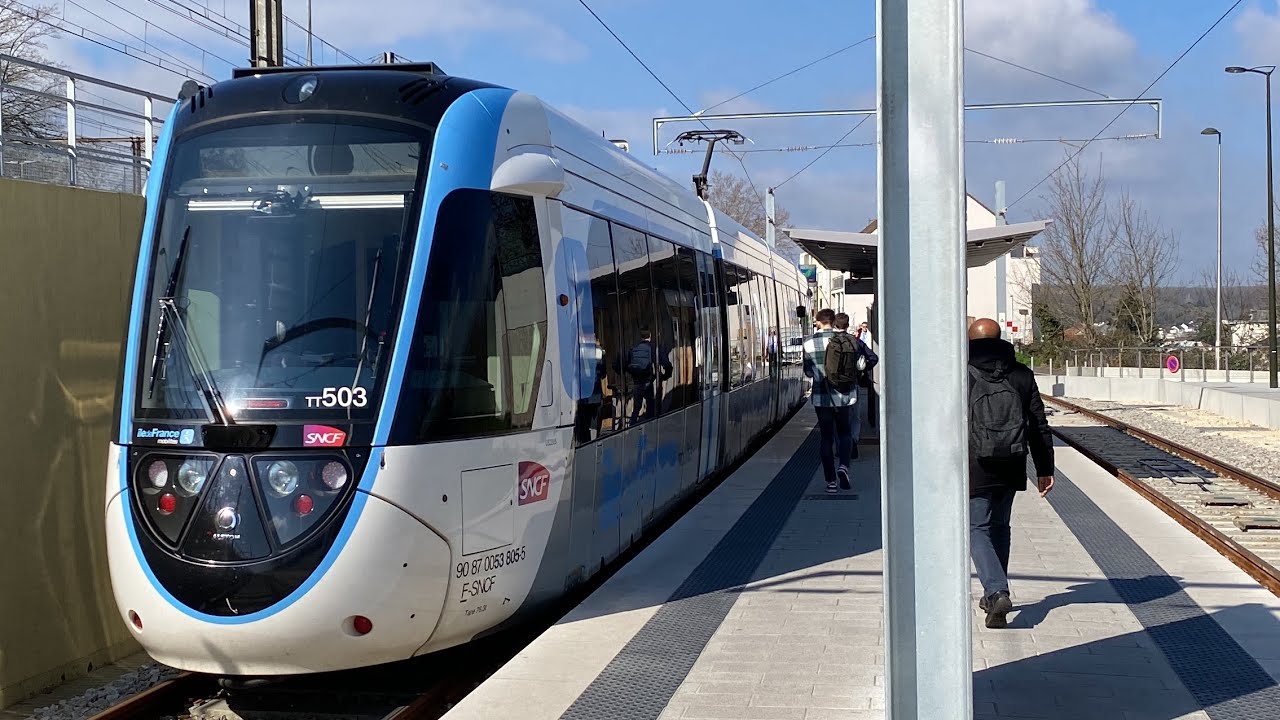 ALSTOM Citadis Dualis - Tramway T13 - Réseau IDFM SNCF - Saint-Cyr à ...