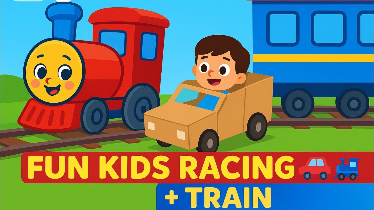 LITTLE BABY GIRL AND BOY CARTOON VIDEOS Baby Train and Passenger Train ...