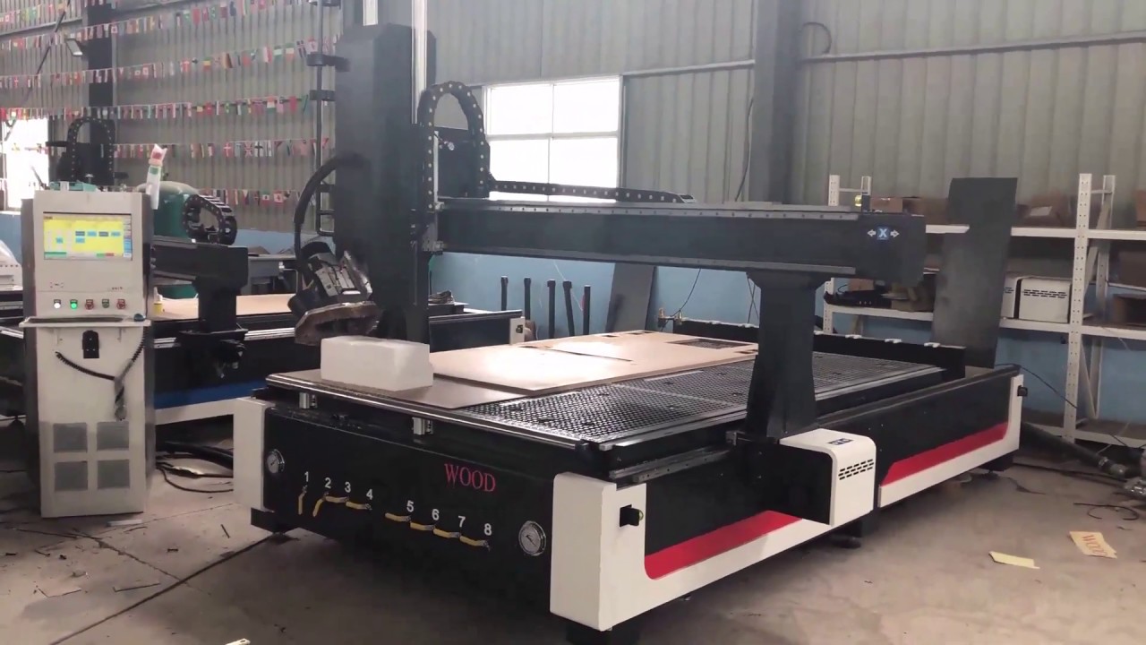 FINECNC FC2030-8 ATC 4 AXIS cnc router spindle rotate ±90 degree - YouTube