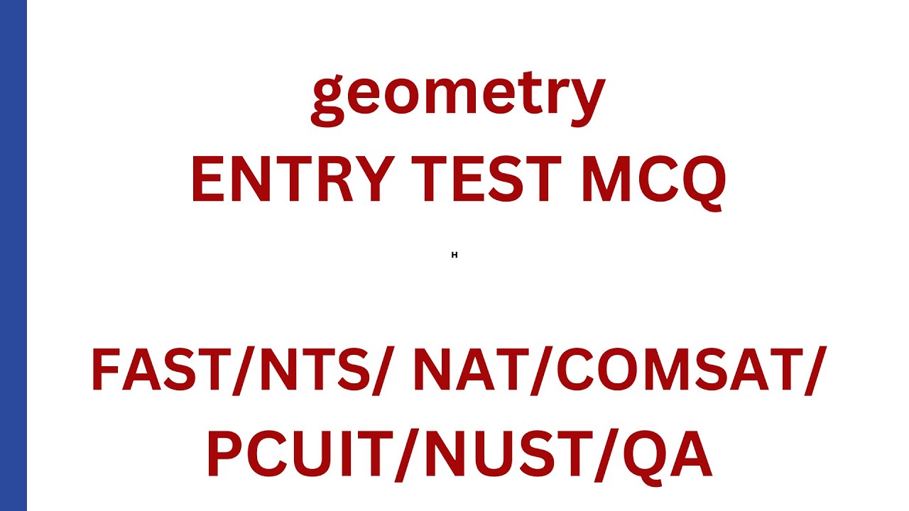 Geometry MCQ Entry test question - YouTube
