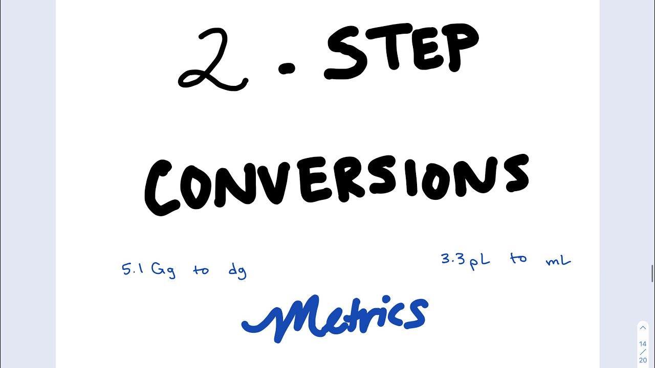 Dimensional Analysis: 2 Step Conversions = Metric to Metric with cc ...