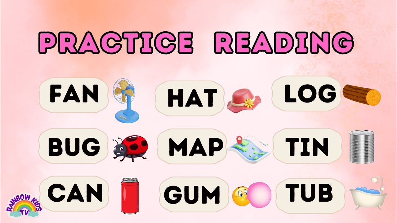 Three Letter Words For Kids | Reading Words Lesson | Phonics Lesson ...