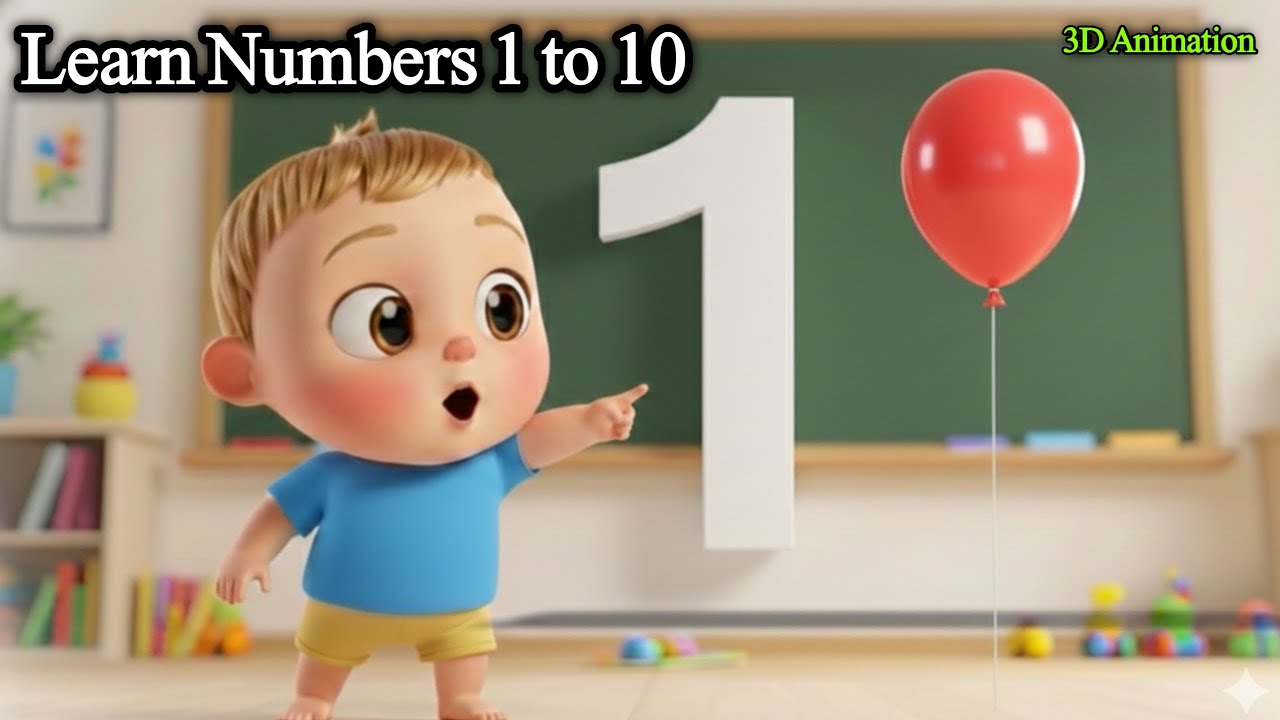 Learn Numbers 1 to 10 | Kids Counting | 3D Baby Cartoon Animation ...