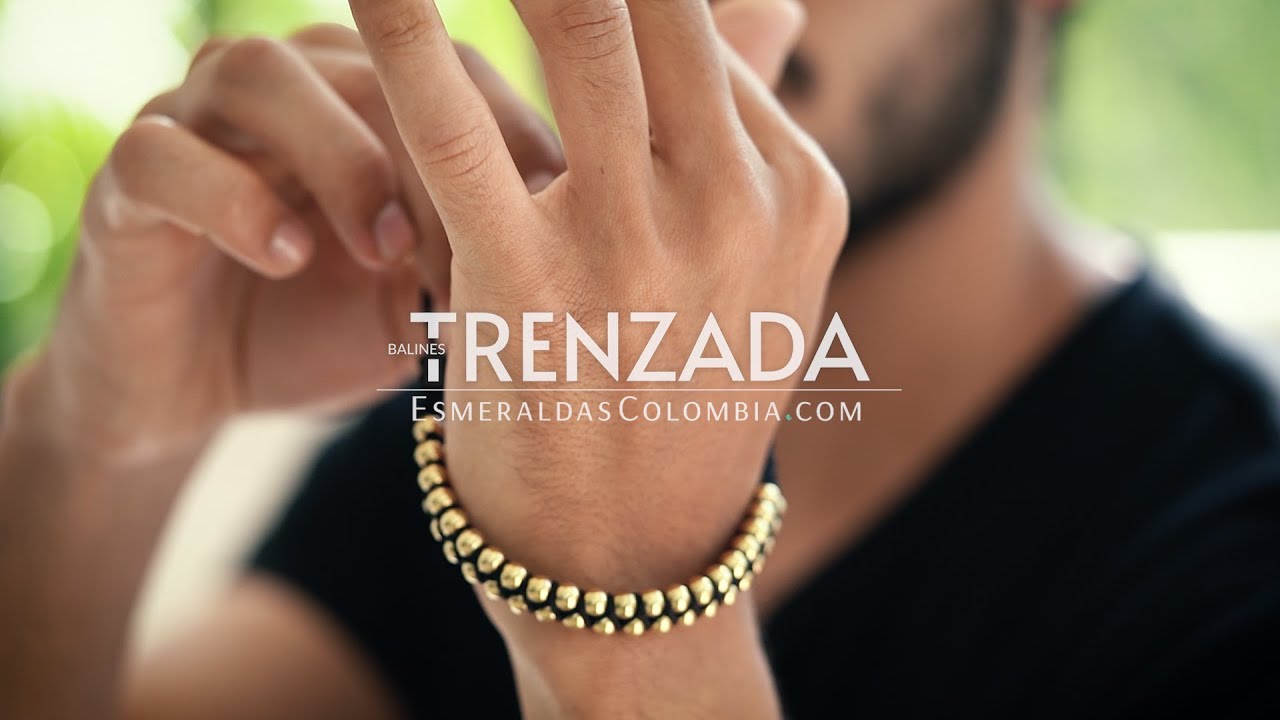 Pulsera Balines Trenzada Oro Laminado - YouTube