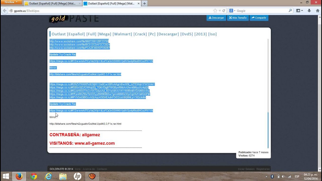Descargar OutLast Pc (MEGA)(Full)(Pc Tutoriales) - YouTube