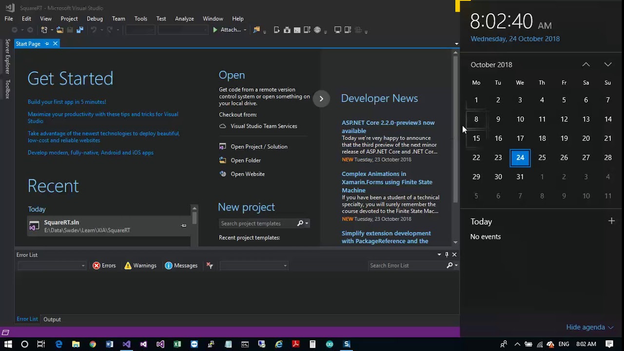 Visual Studio startup on my computer before SSD Upgrade - YouTube