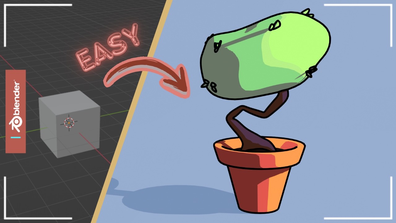 Create a Cartoon Plant in Blender 4.2 - Easy Timelapse Tutorial for ...
