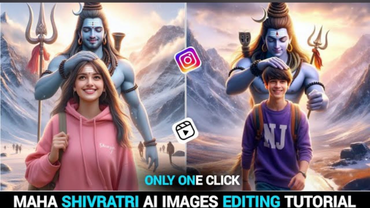 how to Create Mahashivratri AI Photo Editing tutorial video / Mahadev ...