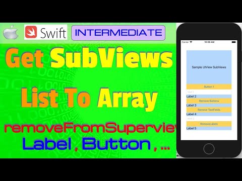 IOS, Swift, Tutorial-Get subviews of specific type to array(Remove all , Button , Label ...