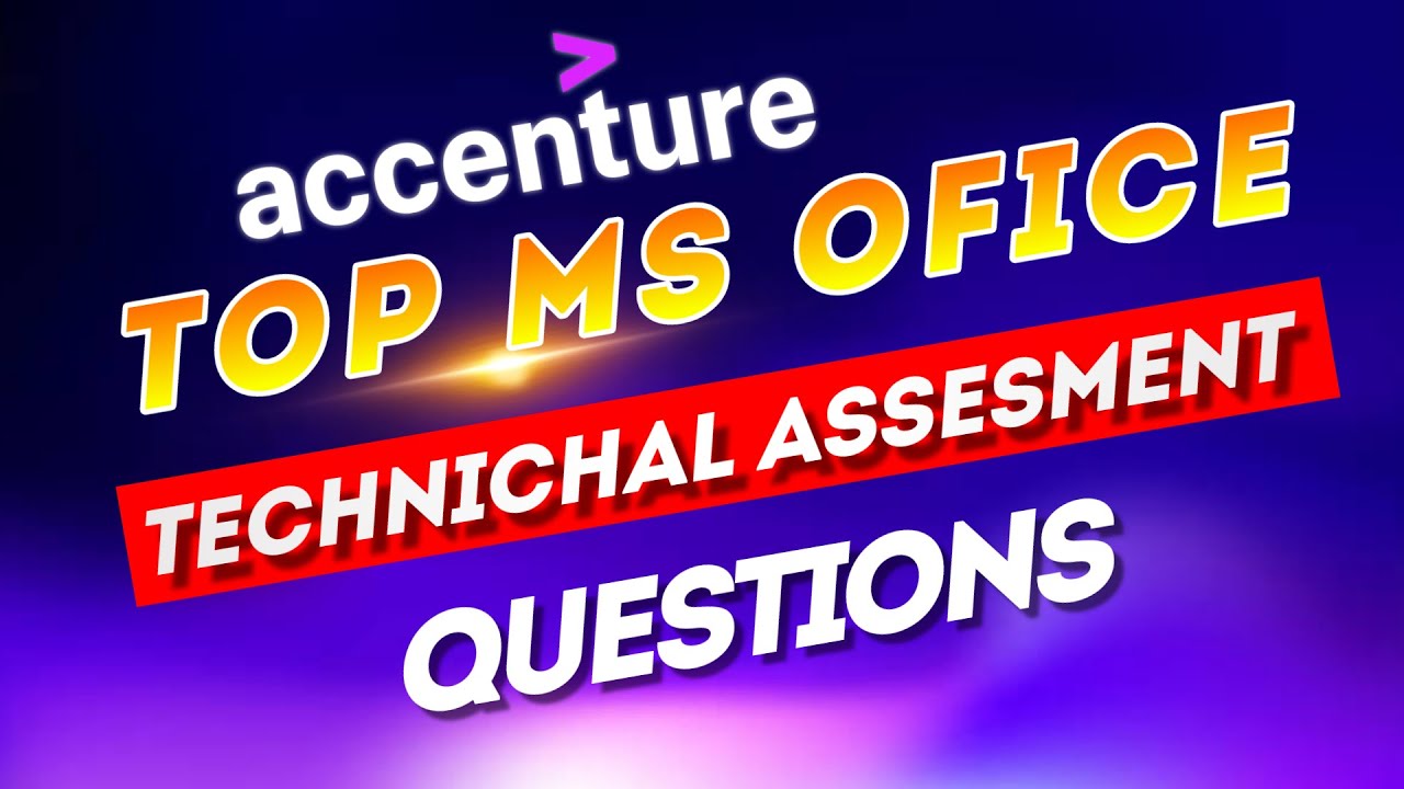 accenture msOffice technical assessment question #msoffice Part1 - YouTube