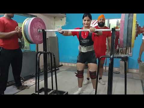 Indian female squats 200kg in 57kg group. - YouTube