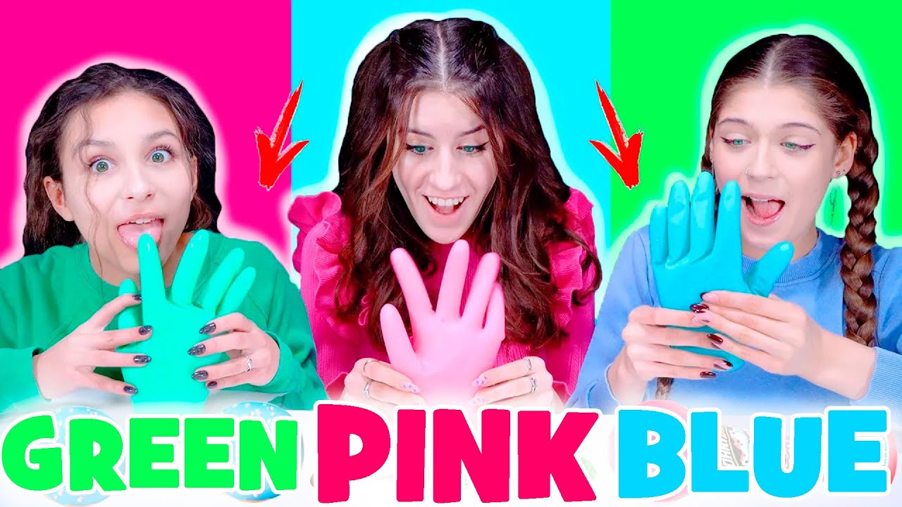 ASMR Pink Candy VS Green Candy VS Blue Candy Mukbang - YouTube
