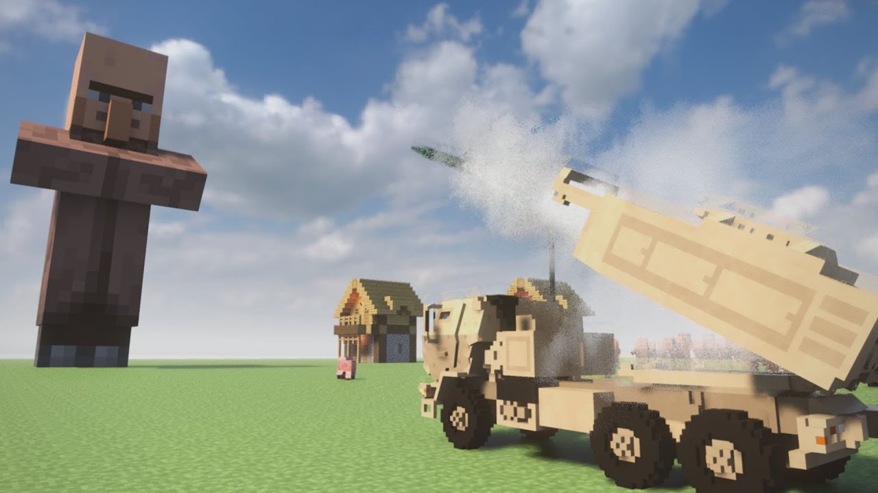 Rocket Launcher Car in Realistic MINECRAFT Village in TEARDOWN - YouTube