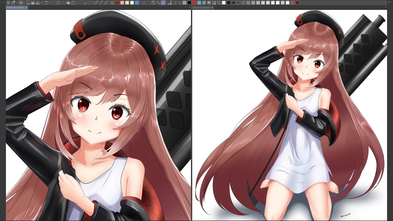 Sketching Small rapi from nikke #1 - YouTube