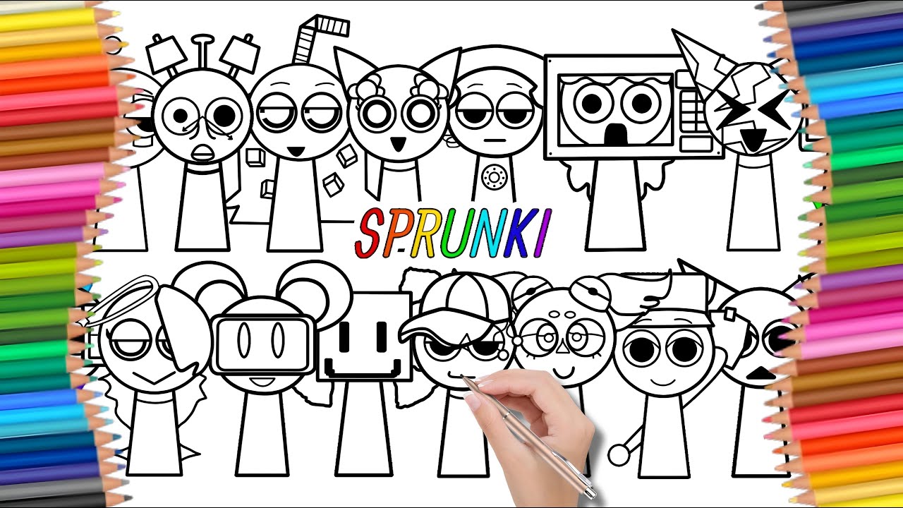 Sprunki New Coloring Pages How to Color All Incredibox Sprunki OC (real ...