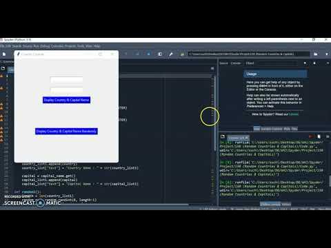 Darsh Garg / Project - 150 (Random Countries & Capitals) / WhiteHat Jr / Python Coding / Spyder ...