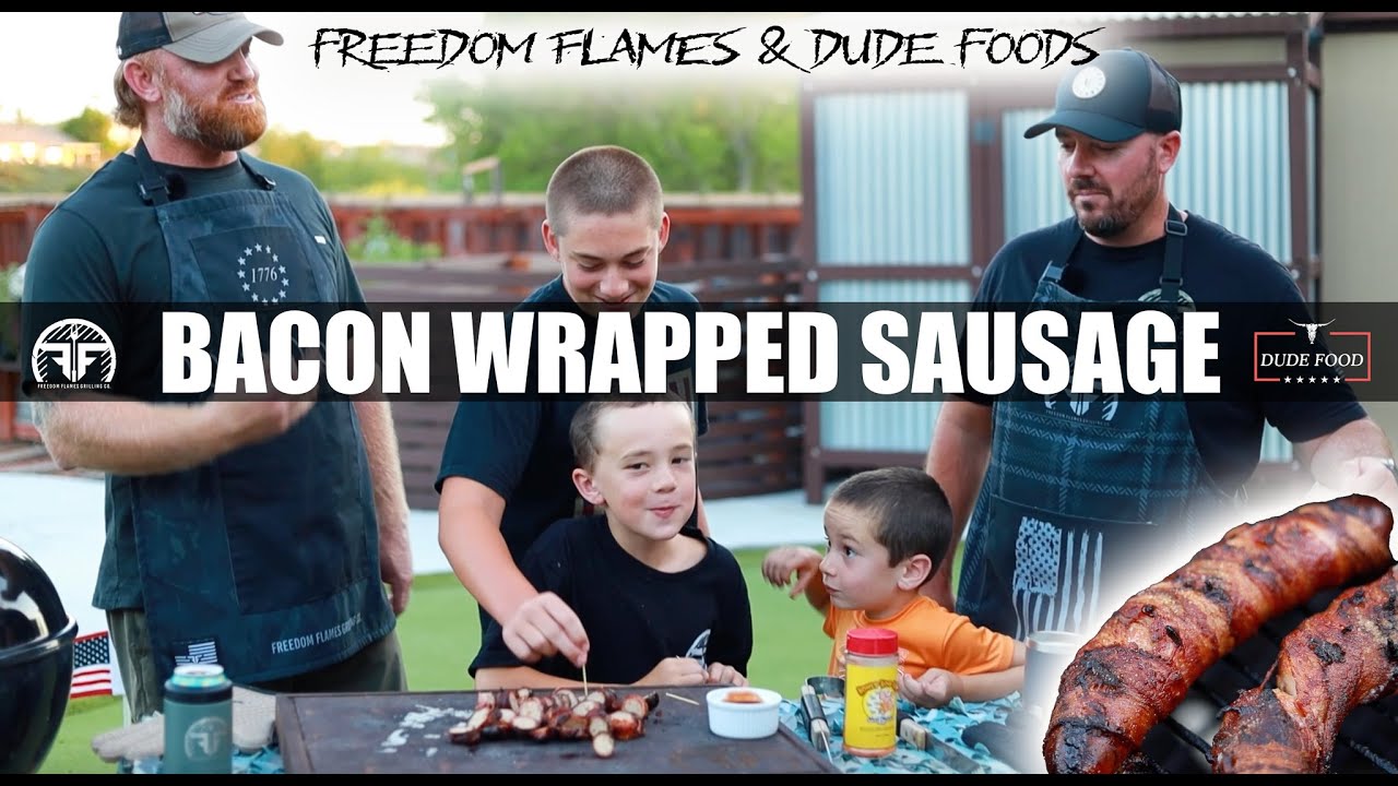 Bacon-Wrapped Sausage | Dude Foods Collaboration - YouTube