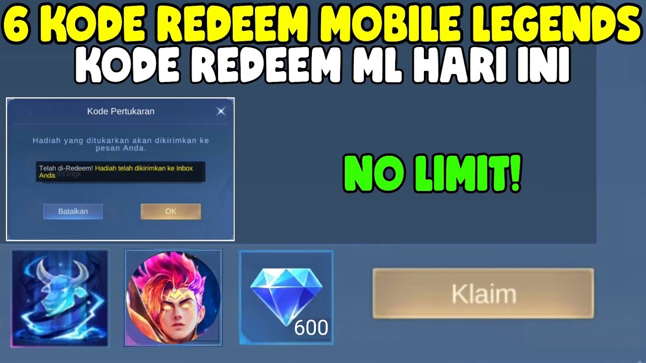 CEPAT KLAIM! 6 KODE REDEEM ML HARI INI KODE REDEEM MOBILE LEGENDS KODE ...