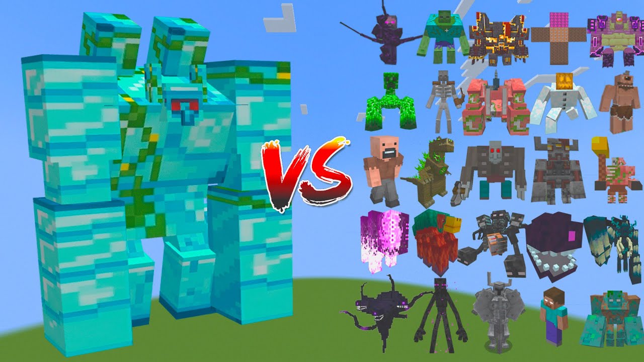 DIAMOND ALPHA MUTANT GOLEM vs All Minecraft Bosses - Minecraft Mob ...