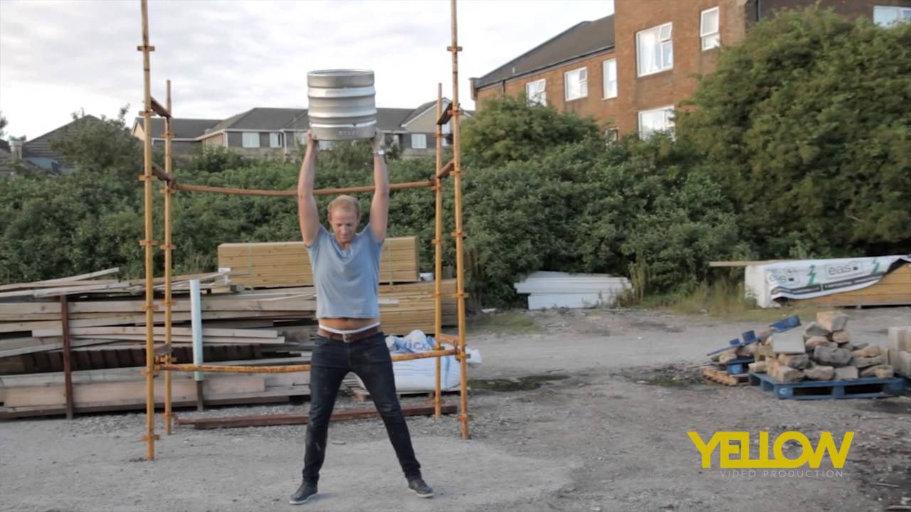Yellow Video and the Strong Man keg toss - YouTube