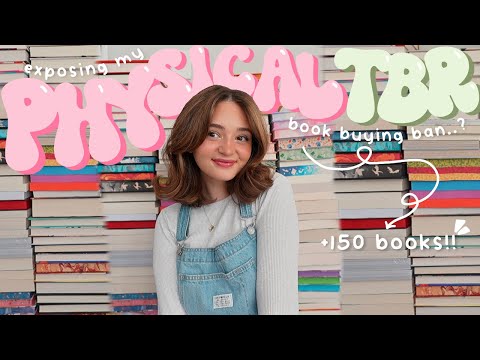 showing you EVERY SINGLE BOOK on my physical tbr… 🫠 (150+ books!!)