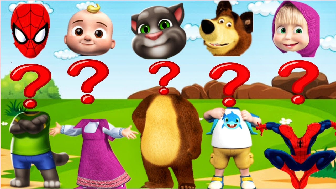 Wrong Head Puzzle/Match The Head//Wrong Head Puzzle||COCOMELON Nursery Rhymes ||video for kids ...