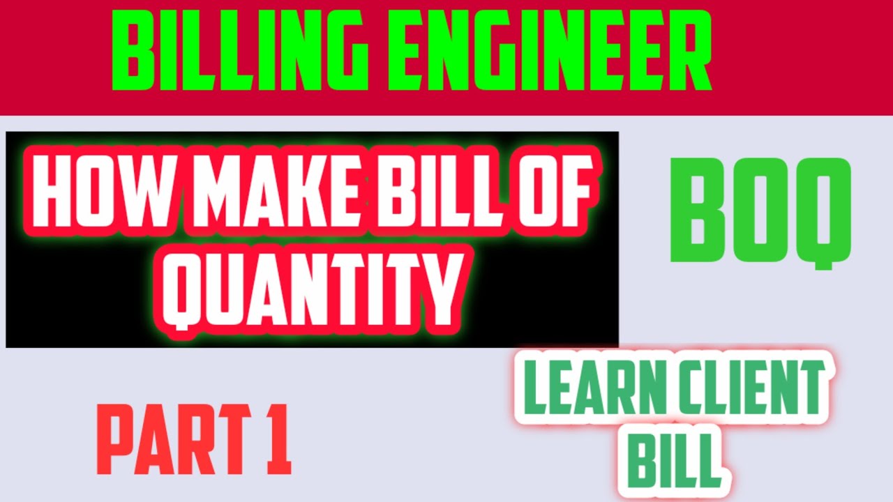 how to learn Billing. how to make bill of quantity. billing part 1 ...