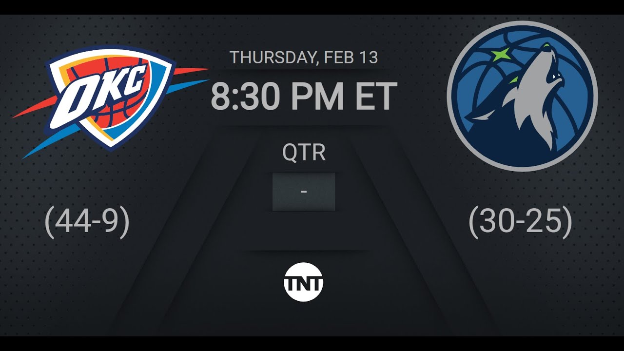 Oklahoma City Thunder @ Minnesota Timberwolves | TNT Live Scoreboard ...