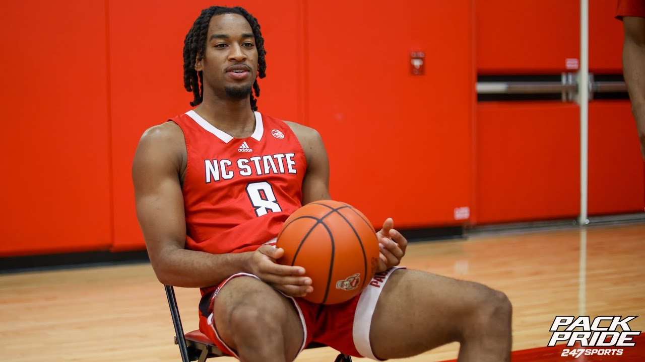 NC State guard Jayden Taylor talks at ACC Tipoff - YouTube
