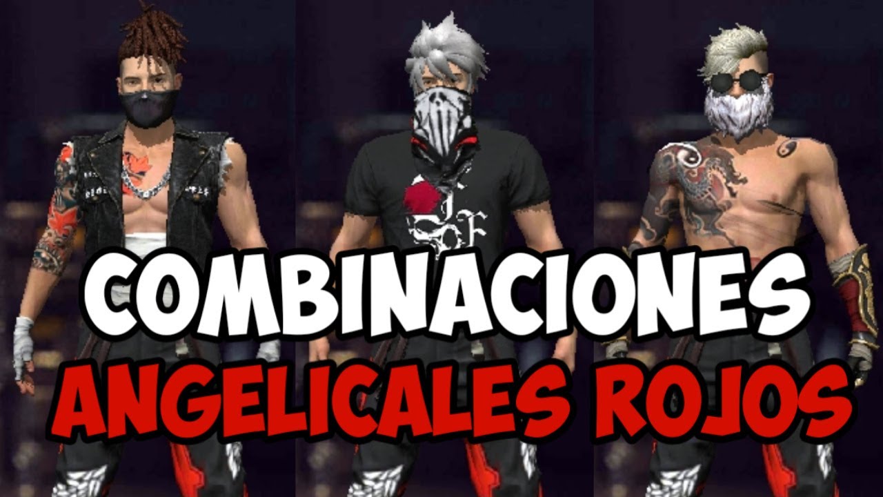 COMBINACIONES CON LOS PANTALONES *ANGELICALES ROJOS*//FREE FIRE - YouTube