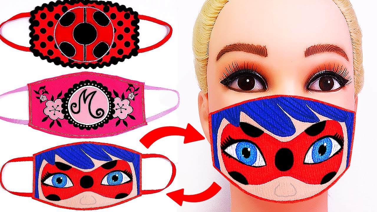 DIY: Miraculous Ladybug and Marinette Face Mask with Filter Pocket ...