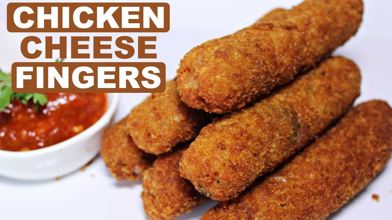 Chicken Cheese Fingers Recipe | Tasty Chicken Starter Recipe | Kanak's ...