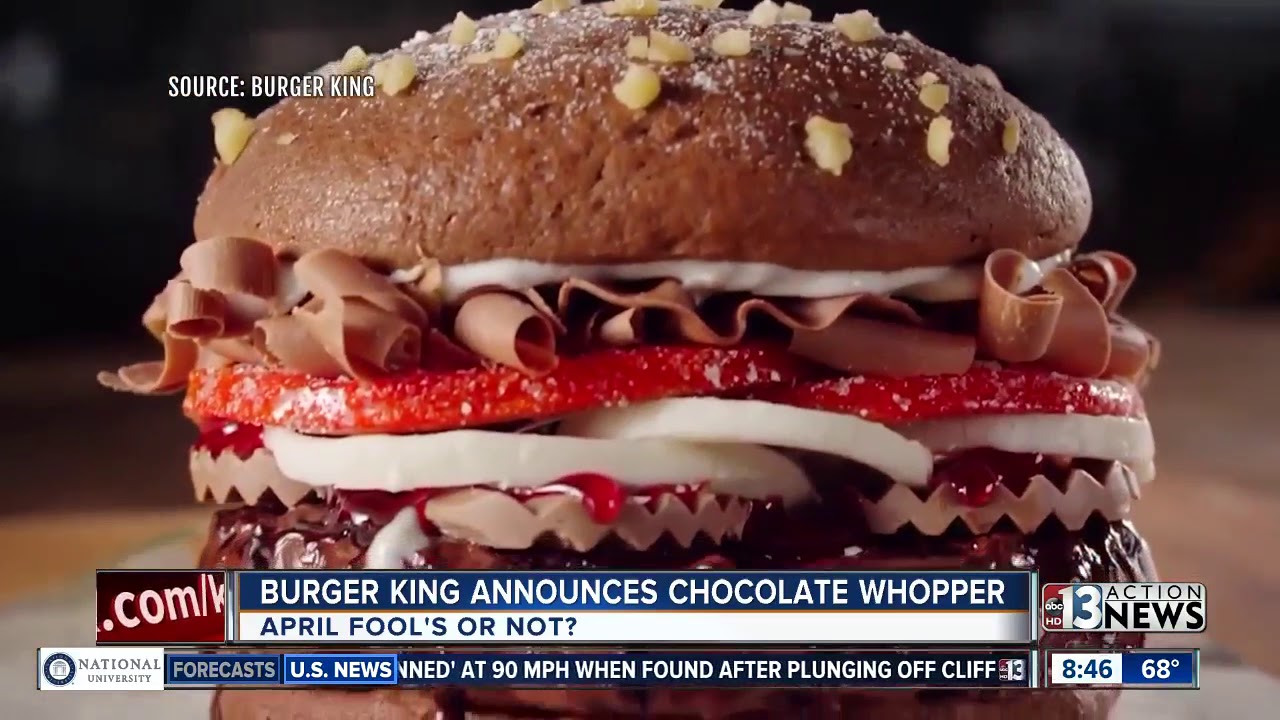 Burger King announces Chocolate Whopper on April Fool's Day - YouTube