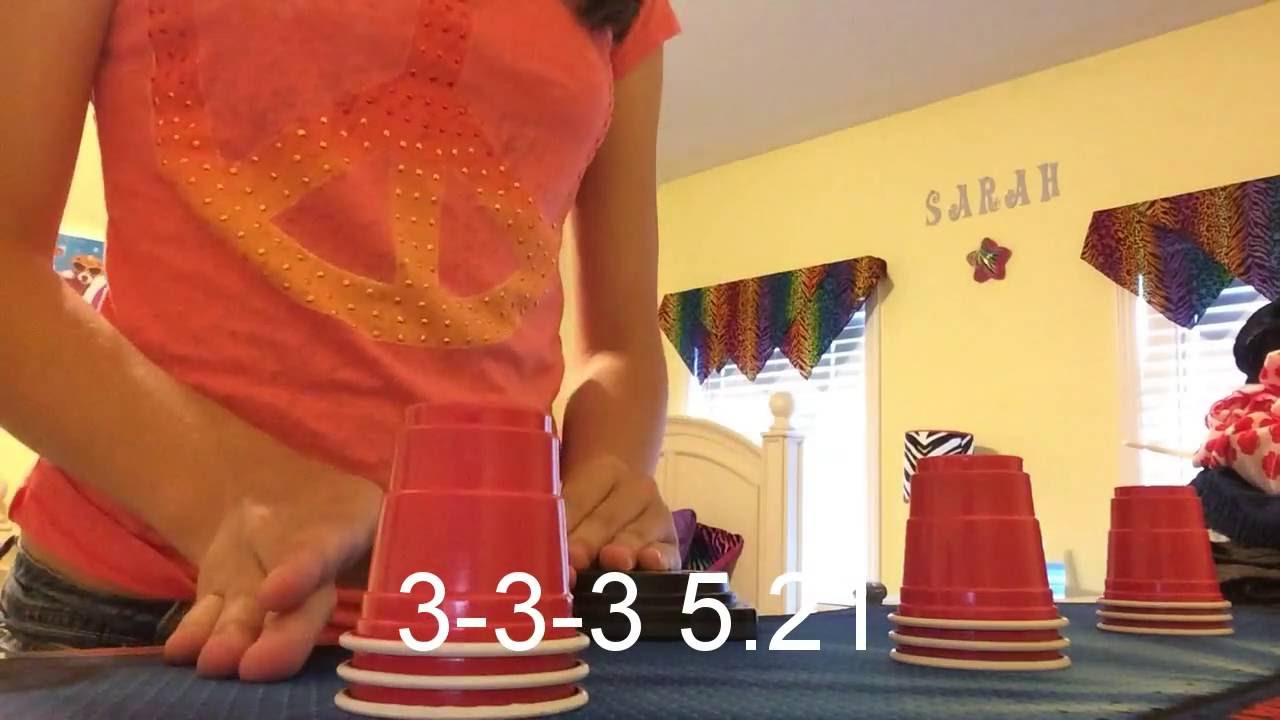 Red Mini Solo Cup Stacking! - YouTube