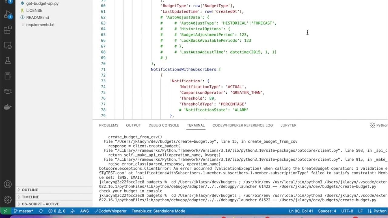 Create AWS Budgets with CSV file - YouTube