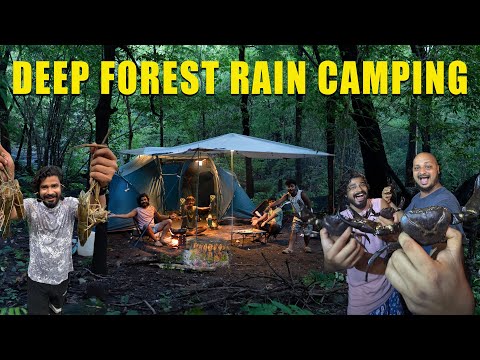 2 Days Deep Forest Rain Camping | Night Crab Hunting & Wild Cooking!
