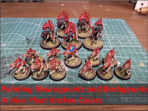 Painting Neurogaunts and Barbgaunts in Kraken Colors - YouTube