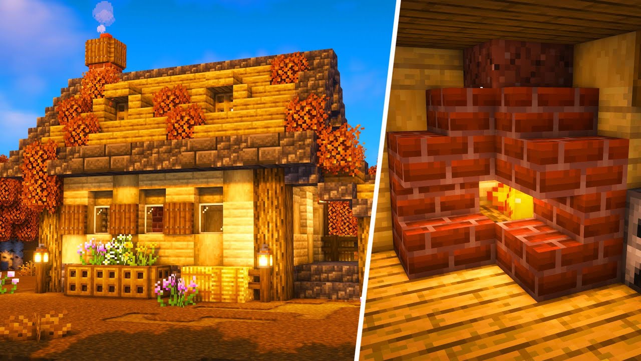 Cozy Autumn House for Survival Minecraft [Tutorial] - YouTube