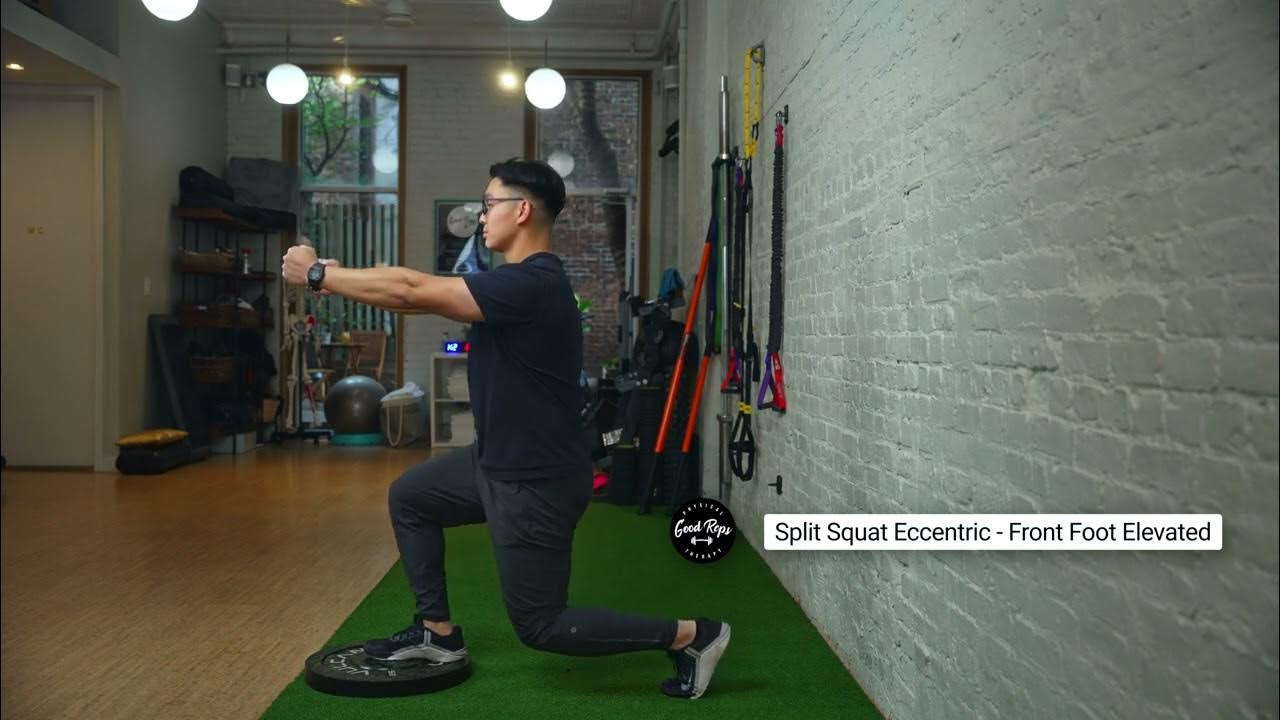 Split Squat Eccentric Front Foot Elevated - YouTube