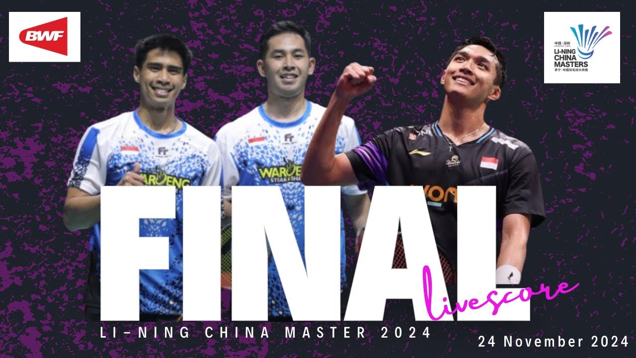LIVE FINAL BWF LI-NING CHINA MASTER S750 2024 #mediashareon - YouTube