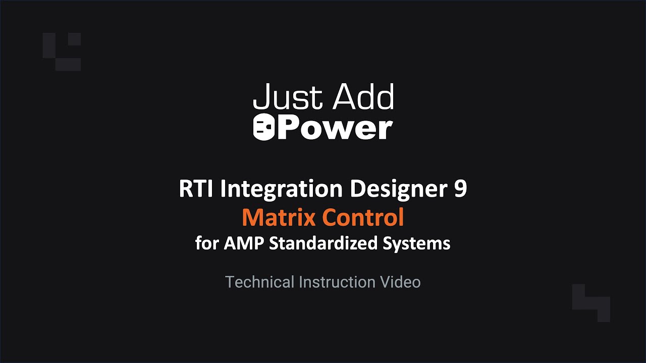 RTI Integration Designer 9 Matrix Control for Standardized AMP Systems - YouTube