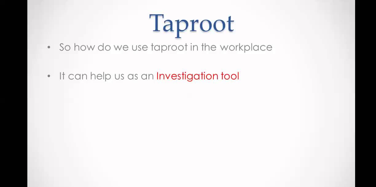 understanding taproot root cause anaylsis - YouTube