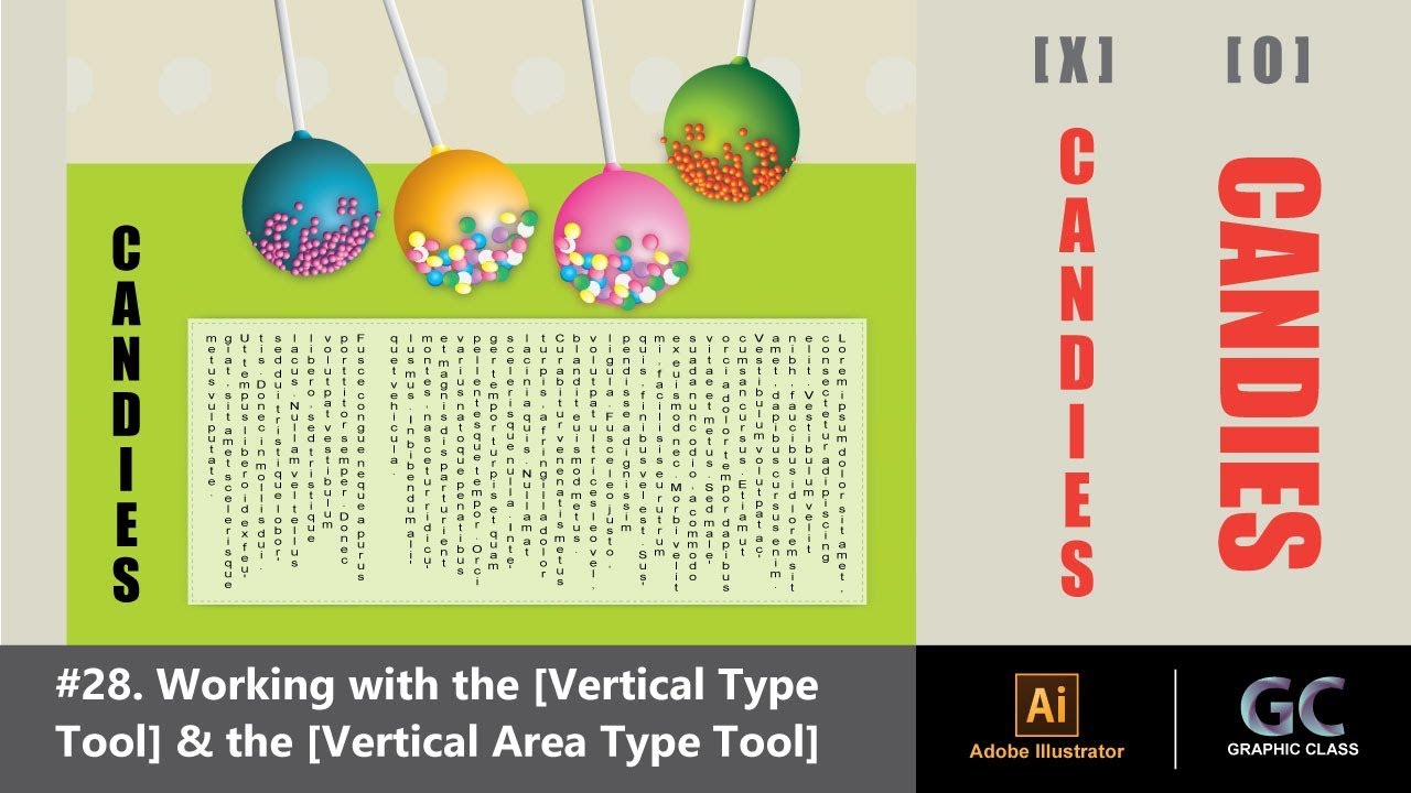 Illustrator Tutorial #28. Working with the [Vertical Type Tool] & the ...