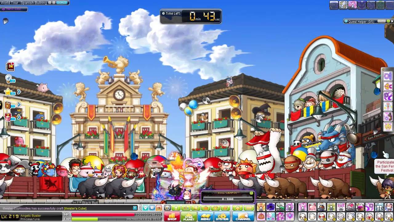 Maplestory World Tour event Bull fighter game full - YouTube