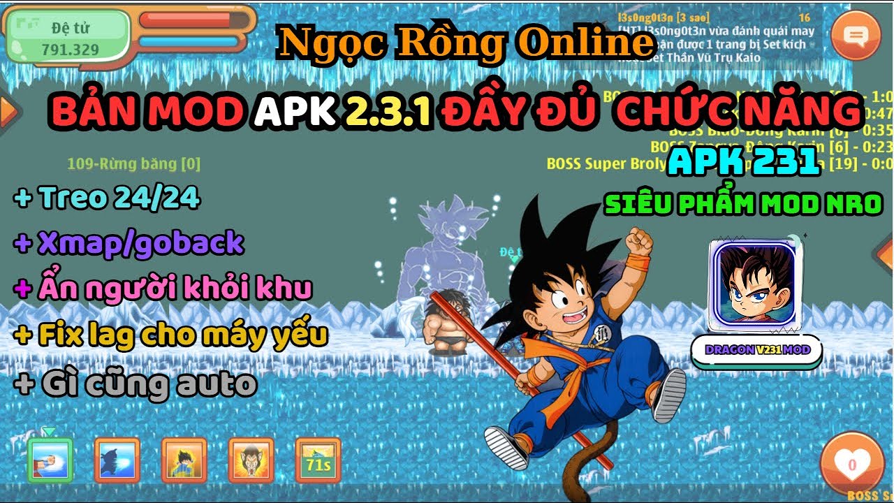Ngọc Rồng Online - Xuất Hiện Bản NRO APK MOD full tính năng A-Z siêu ...