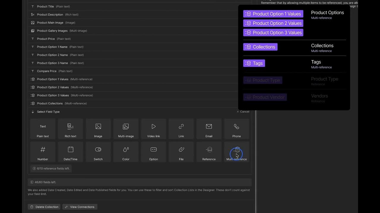 Shopify to Webflow CMS Auto-Sync: Creating Multi-reference Fields - YouTube